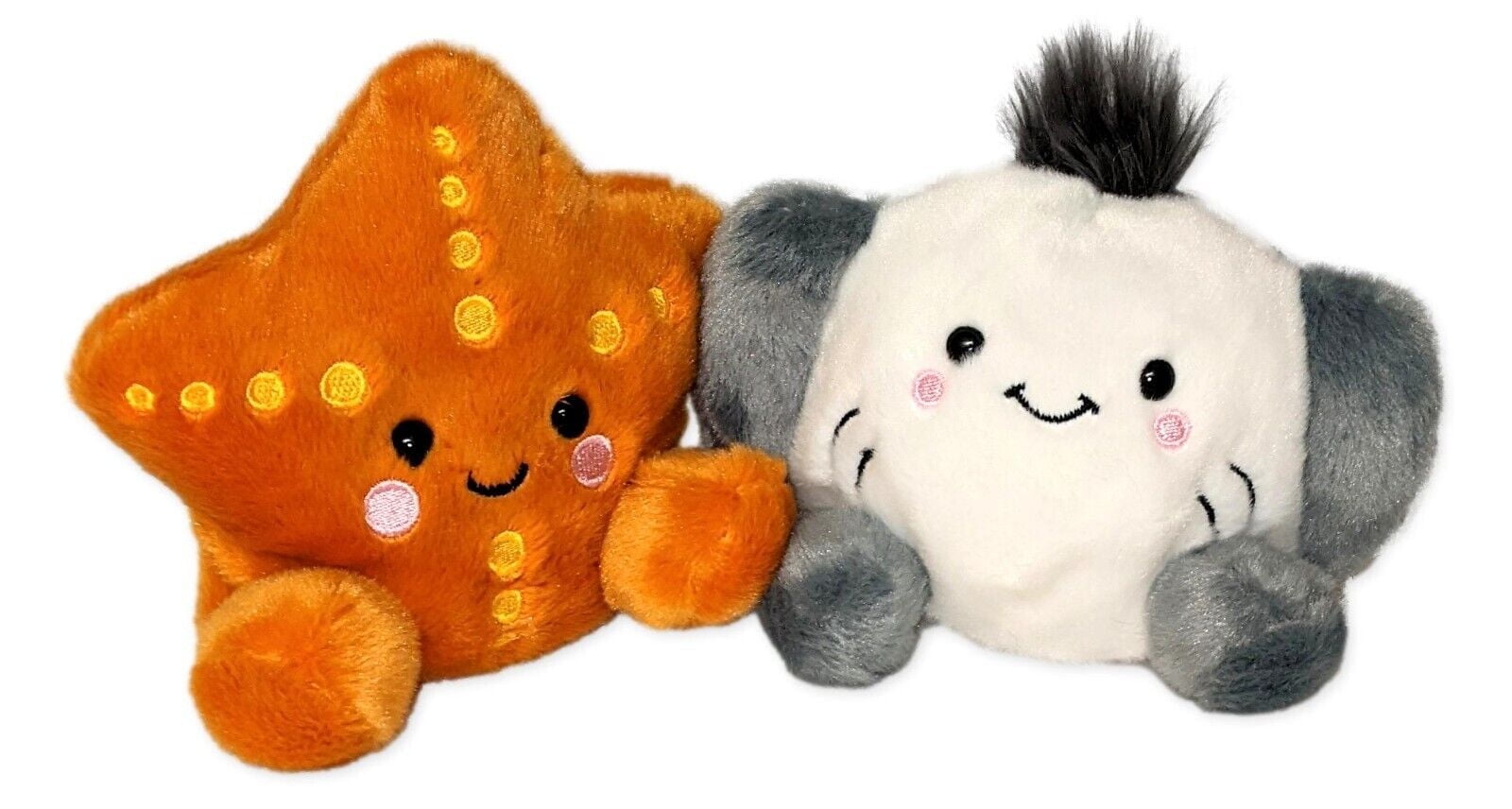 Set of 2 TREASURE STARFISH & FLAPJACK STINGRAY Palm Pals 5" Animal ...