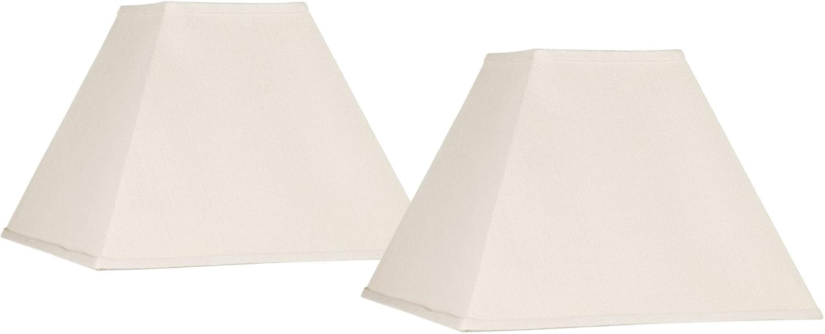 Set of 2 Tapered Square Lamp Shades Beige Large 7" Top x 17" Bottom x ...