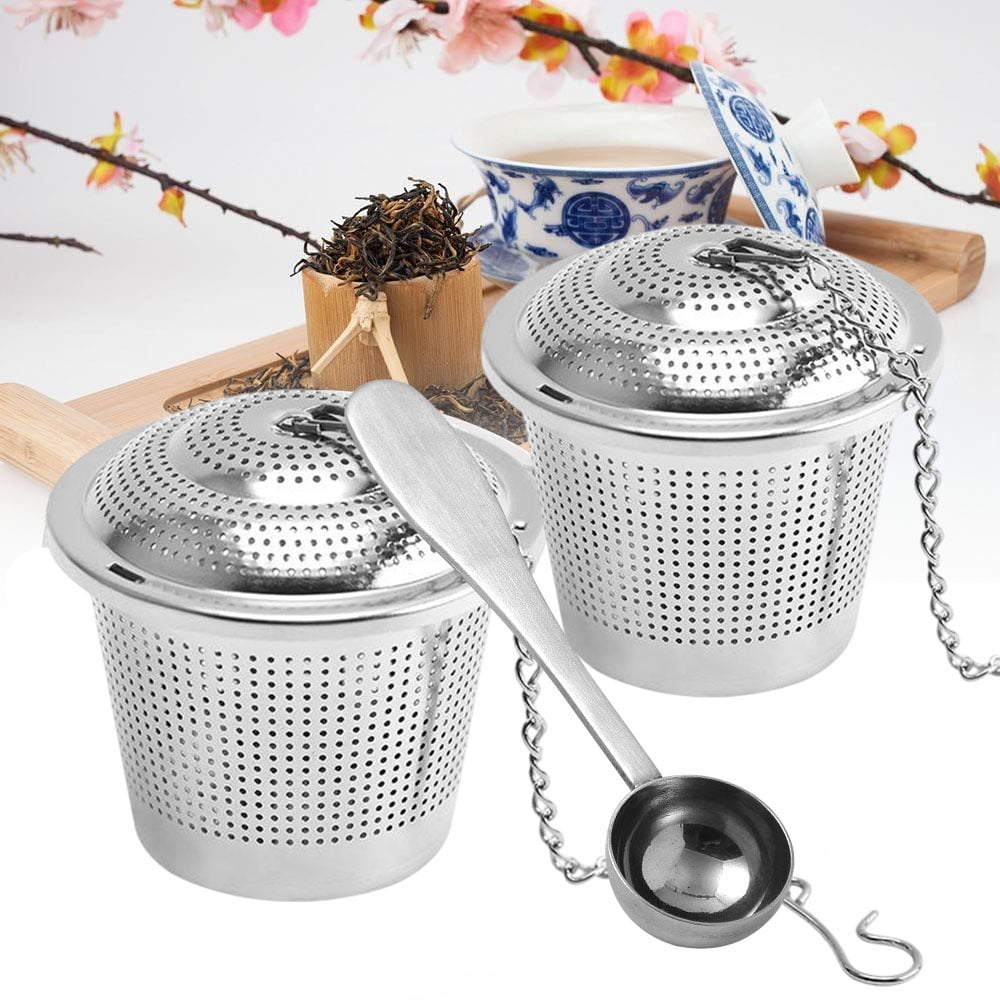Set of 2 Tea Infuser with Tea Scoop and Drip Dray - Ultra Fine Tea ...