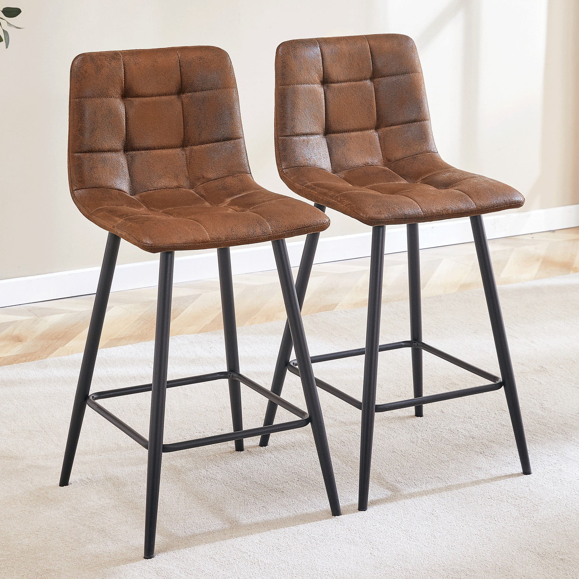 Set of 2 Techno-Fabric Bar Chair, Thoughtful Design of Rounded Backrest ...