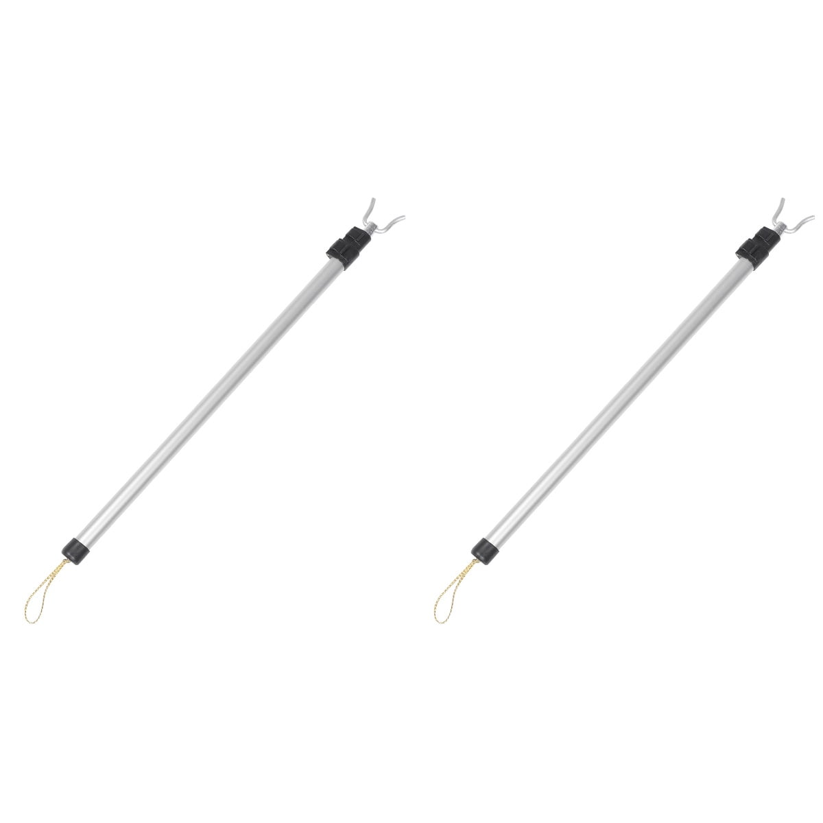 Set of 2 Telescopic Clothes Rail Garment Rack Pole Reaching Clothesline ...