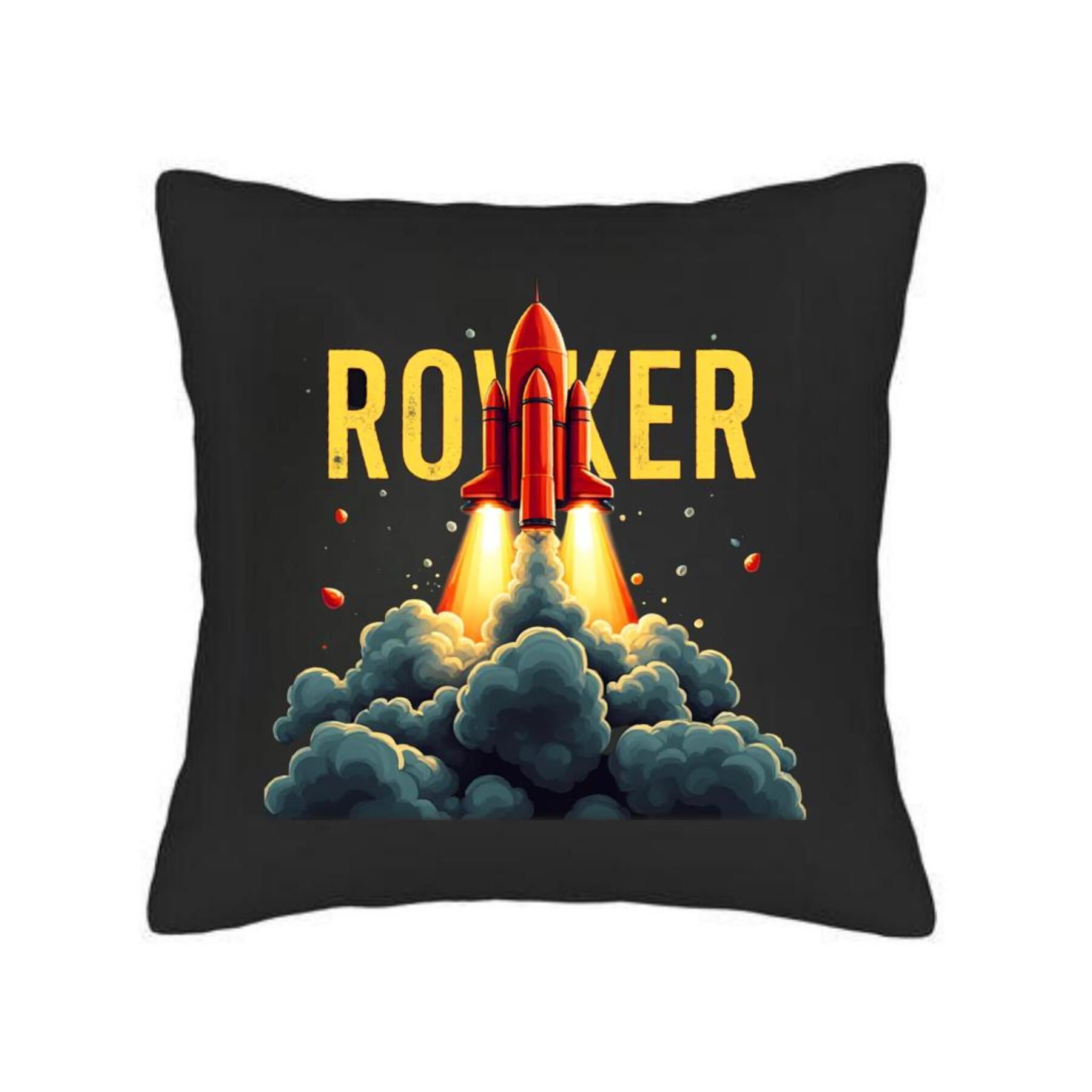 Set of 2 Throw Pillow Covers 18x18 - Bold Red Space Shuttle Design with ...