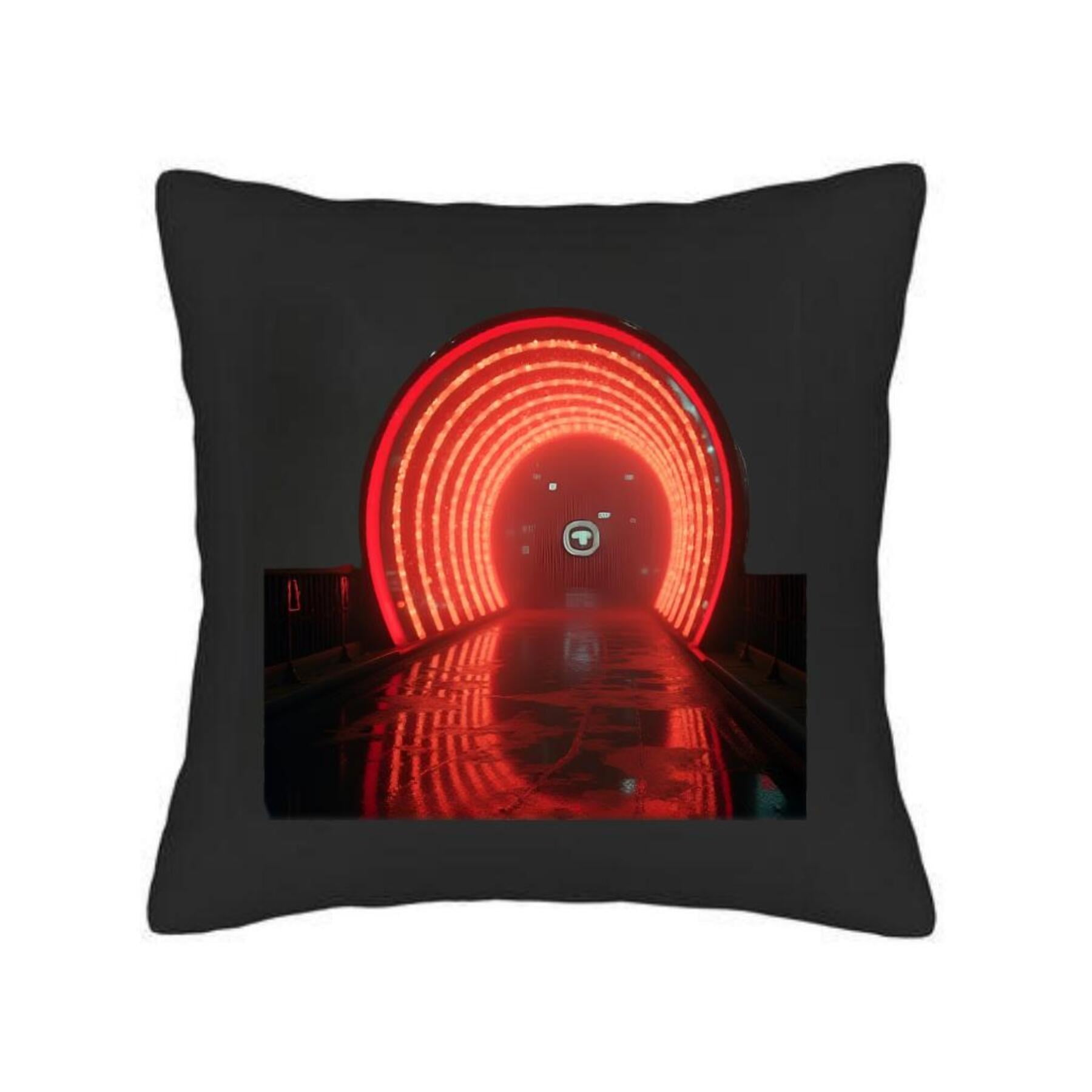 Set of 2 Throw Pillow Covers 18x18 - Futuristic Red Light Pattern ...