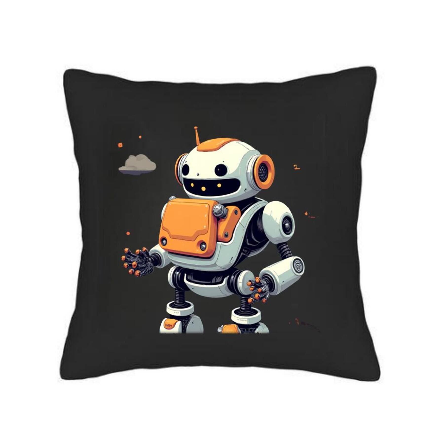 Set of 2 Throw Pillow Covers 18x18 - Playful Cartoon Robot Design with ...