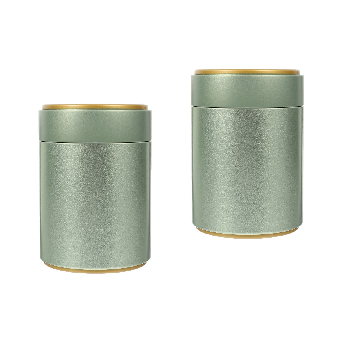 Set of 2 Tinplate Tea Coffee Canister Container Loose Storage Sealing ...