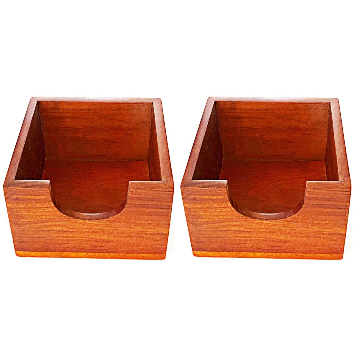 Set of 2 Tissue Box Without Lid Paper Towel Holder Napkin Stand Wood ...