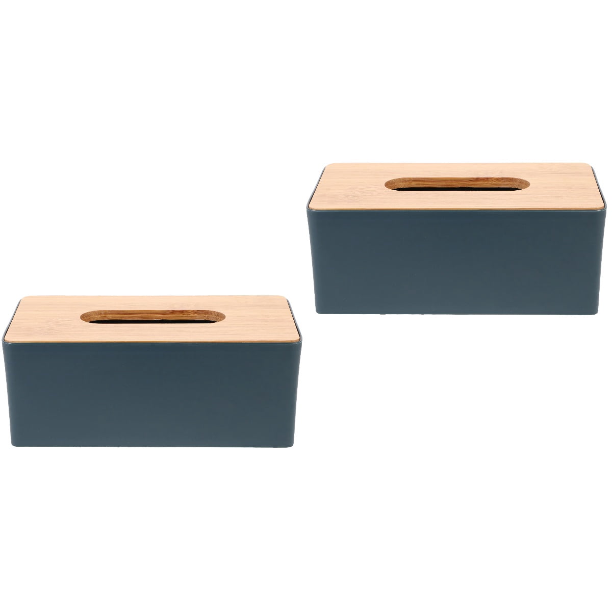 Set of 2 Tissue Storage Box Paper Towel Holder Wooden Office - Walmart.com