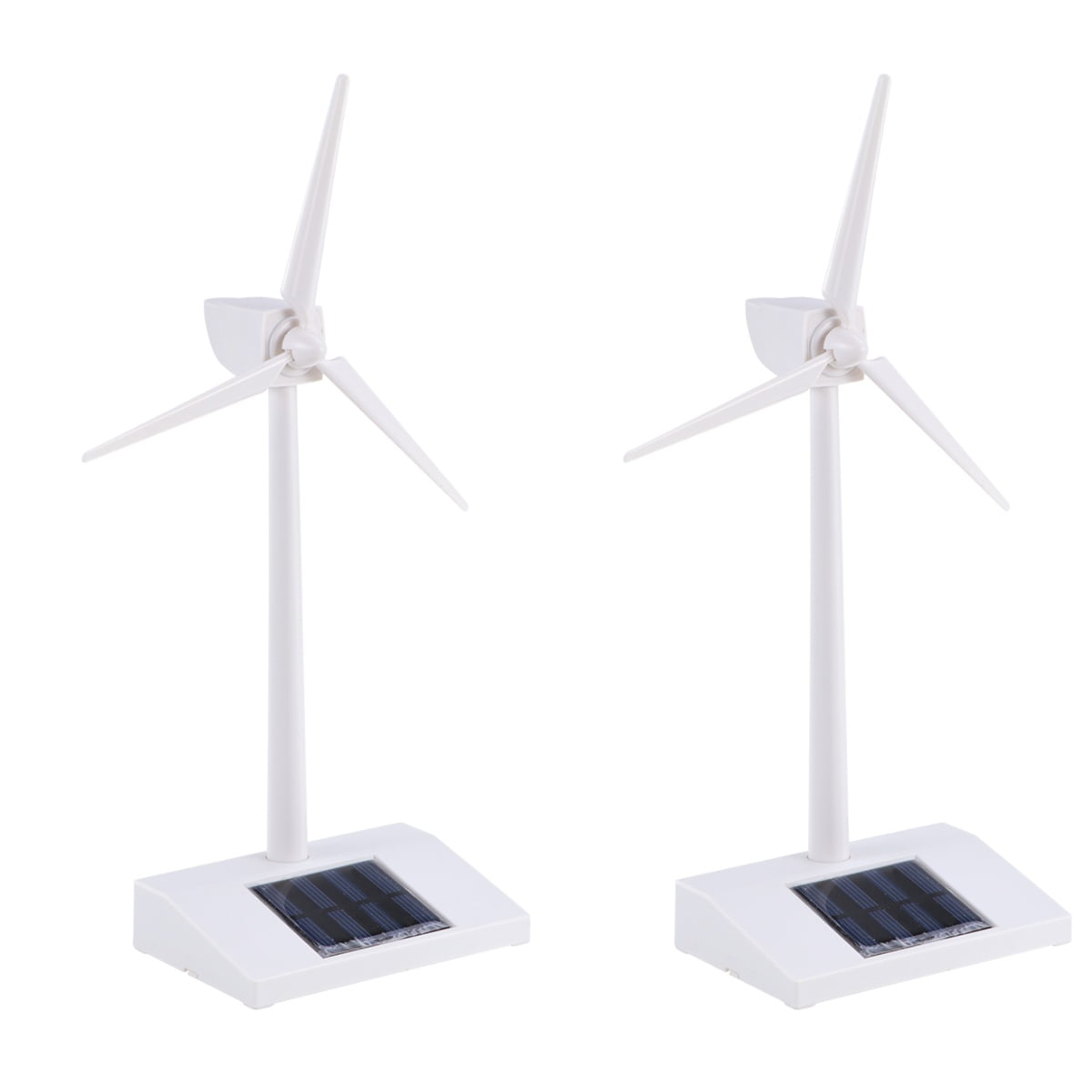 Set of 2 Toys Windmill Model Science Project Solar Powered Desktop ...
