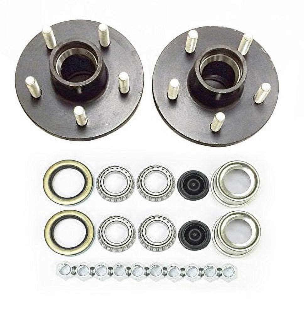 Set of 2 Trailer Idler Hub Kits 5 on 4.5 for 2000 lbs Axle 1-1/16 ...