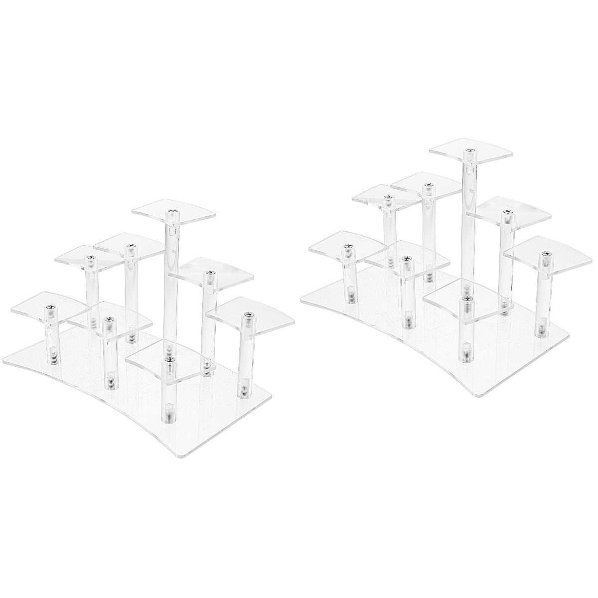 Set of 2 Transparent Ladder Display Rack Retail Riser Cupcake Risers ...