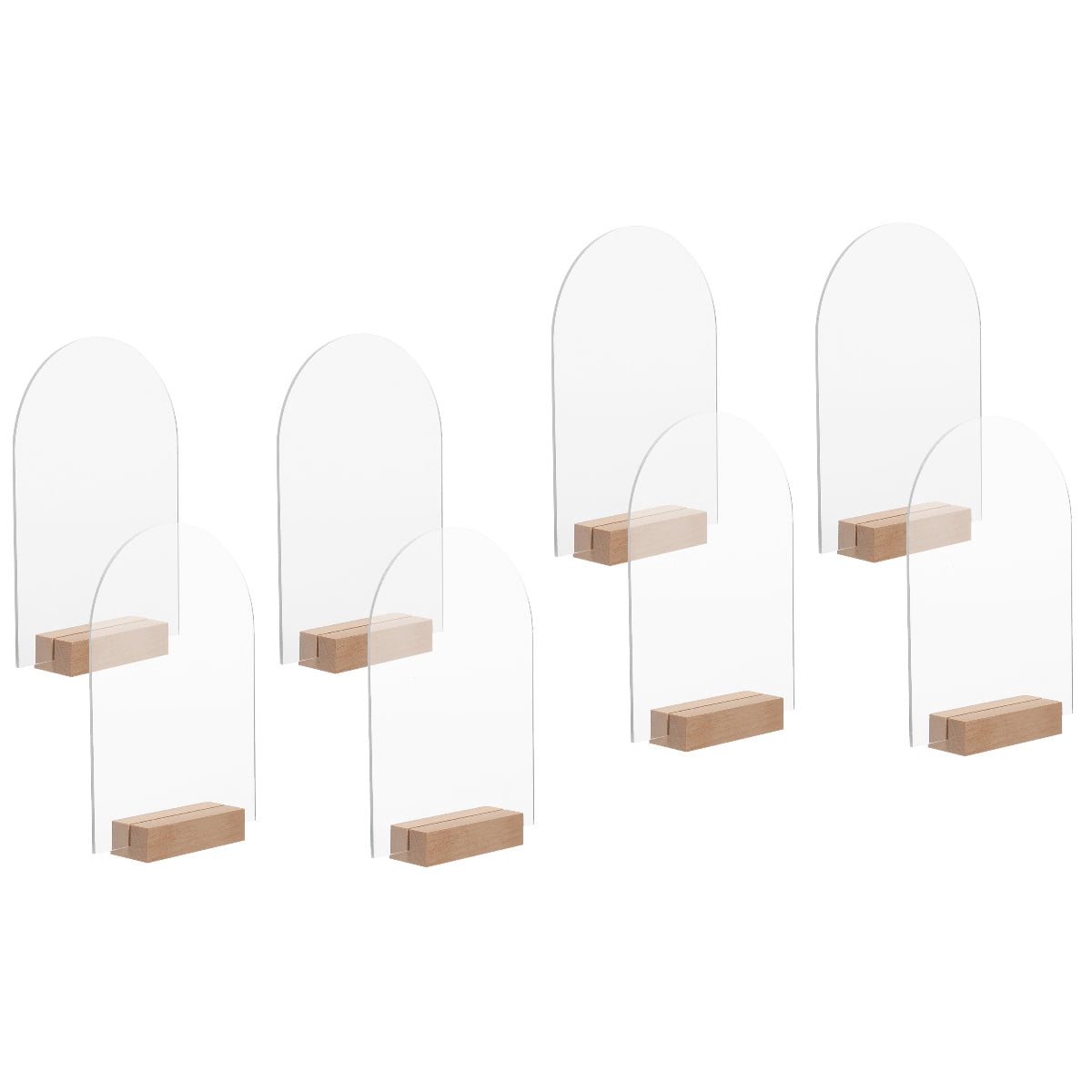 Set of 2 Transparent Table Card Display Boards Standing Number Holders ...