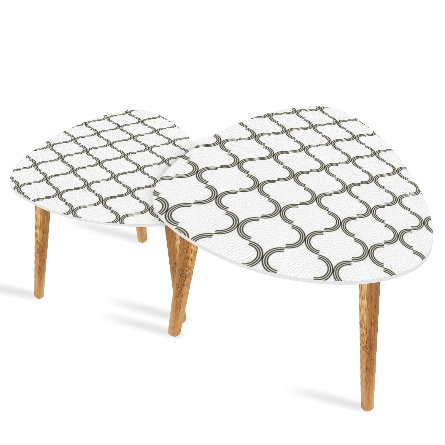 Set of 2 Triangle End Table Abstract geometric luxury seamless pattern ...