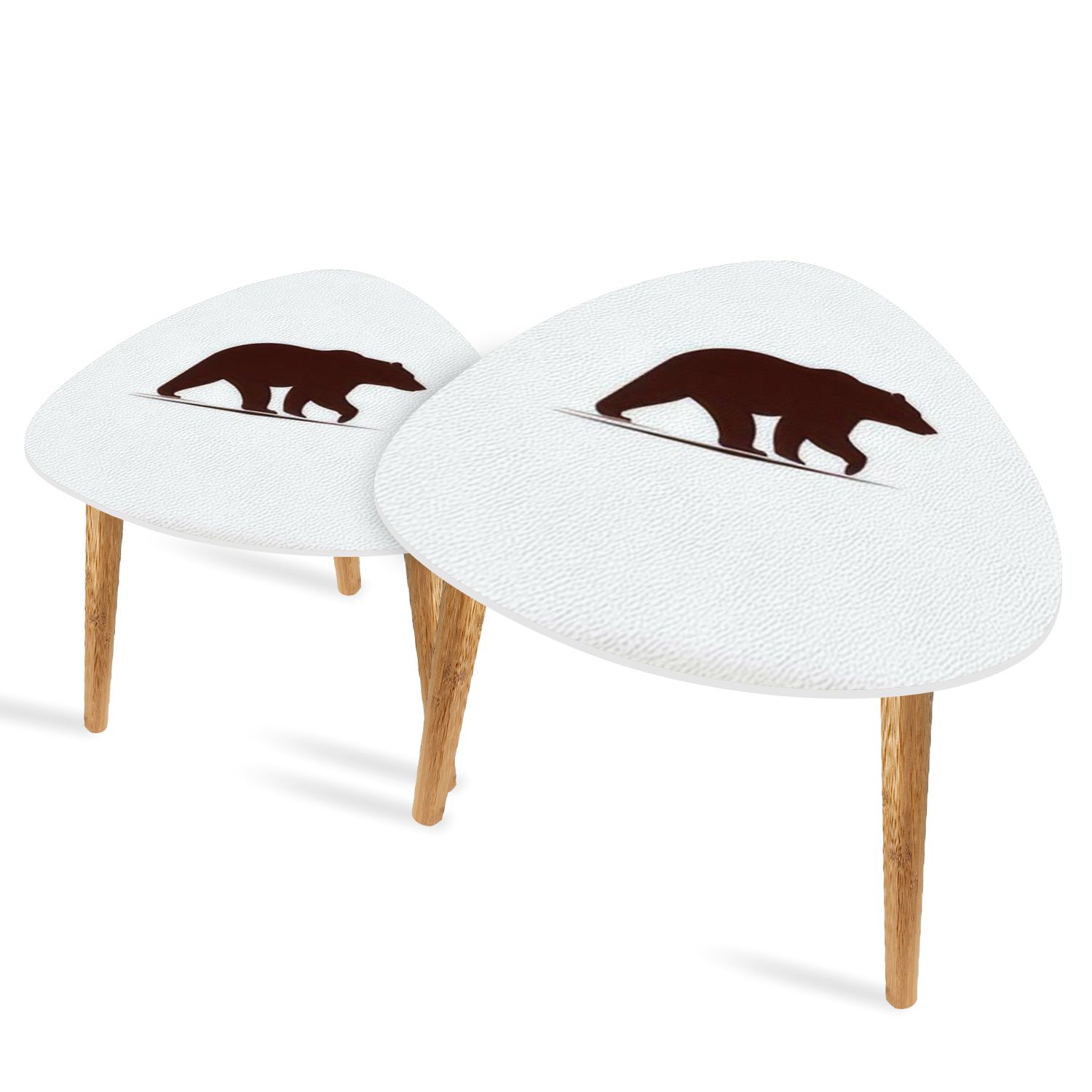 Set of 2 Triangle End Table Bear Design Inspiration Set of 2 Side ...