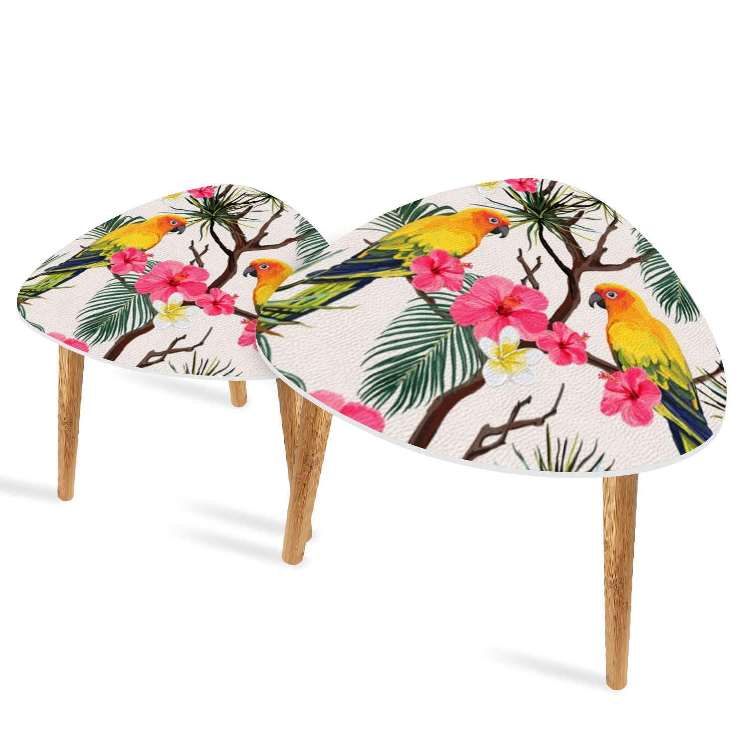 Set of 2 Triangle End Table Beautiful seamless floral summer pattern ...