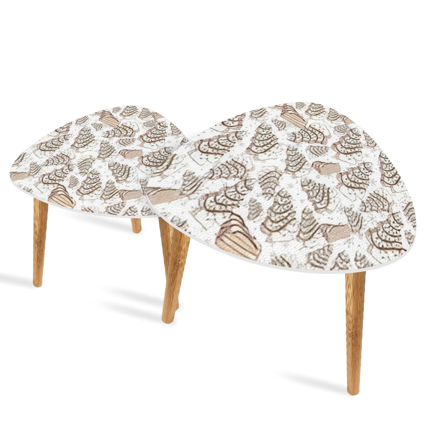 Set of 2 Triangle End Table Cakes Seamless Pattern Set of 2 Side Tables ...