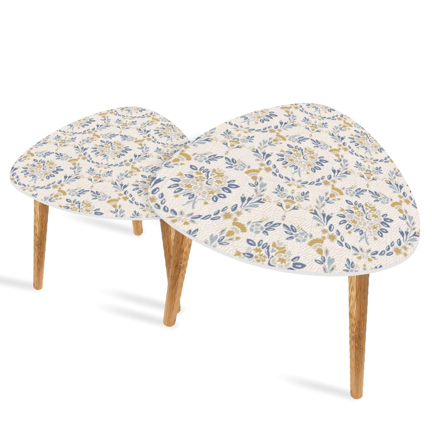 Set of 2 Triangle End Table French shabby chic damask texture Dainty ...