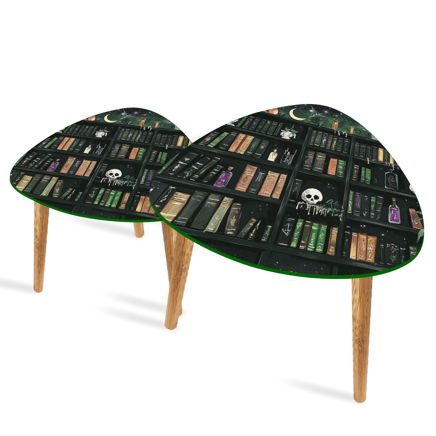 Set of 2 Triangle End Table Magic Bookshelf Witchy Dark Hippie Set of 2 ...