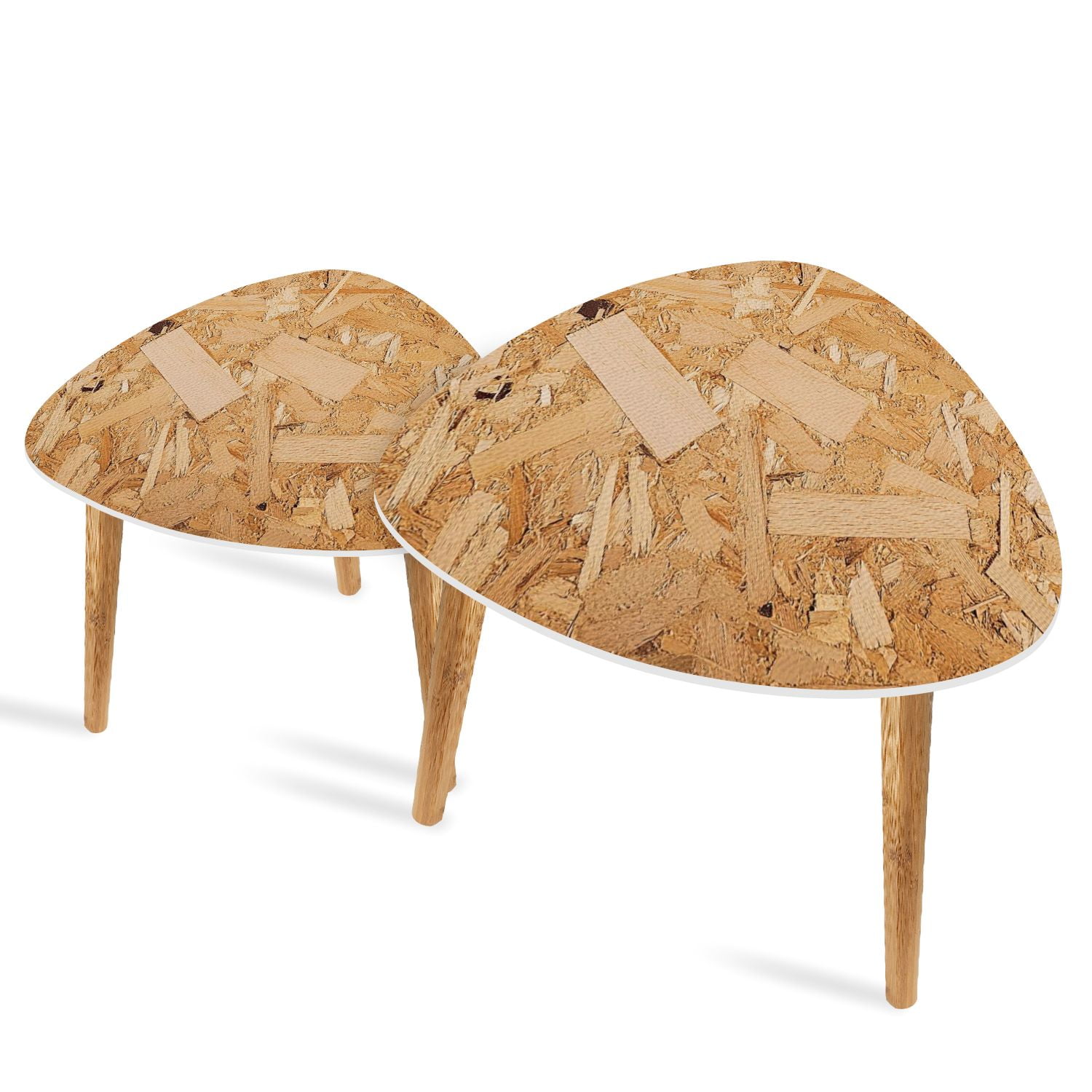 Set of 2 Triangle End Table OSB panel Set of 2 Side Tables End Tables ...