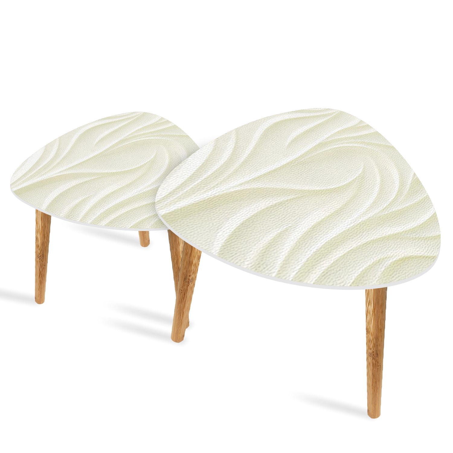 Set of 2 Triangle End Table Sand Swirl Swell Removable Made In The ...
