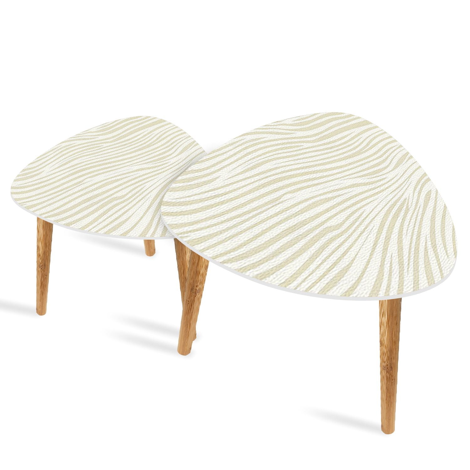 Set of 2 Triangle End Table Sand Swirl Swell Removable Made In The ...