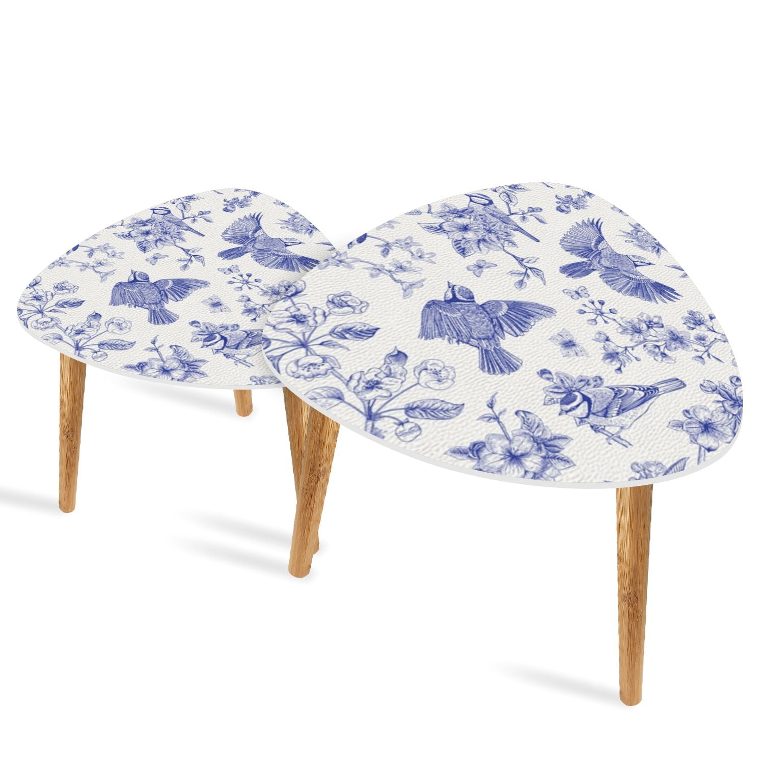 Set of 2 Triangle End Table Seamless pattern Classis vintage Blossom ...