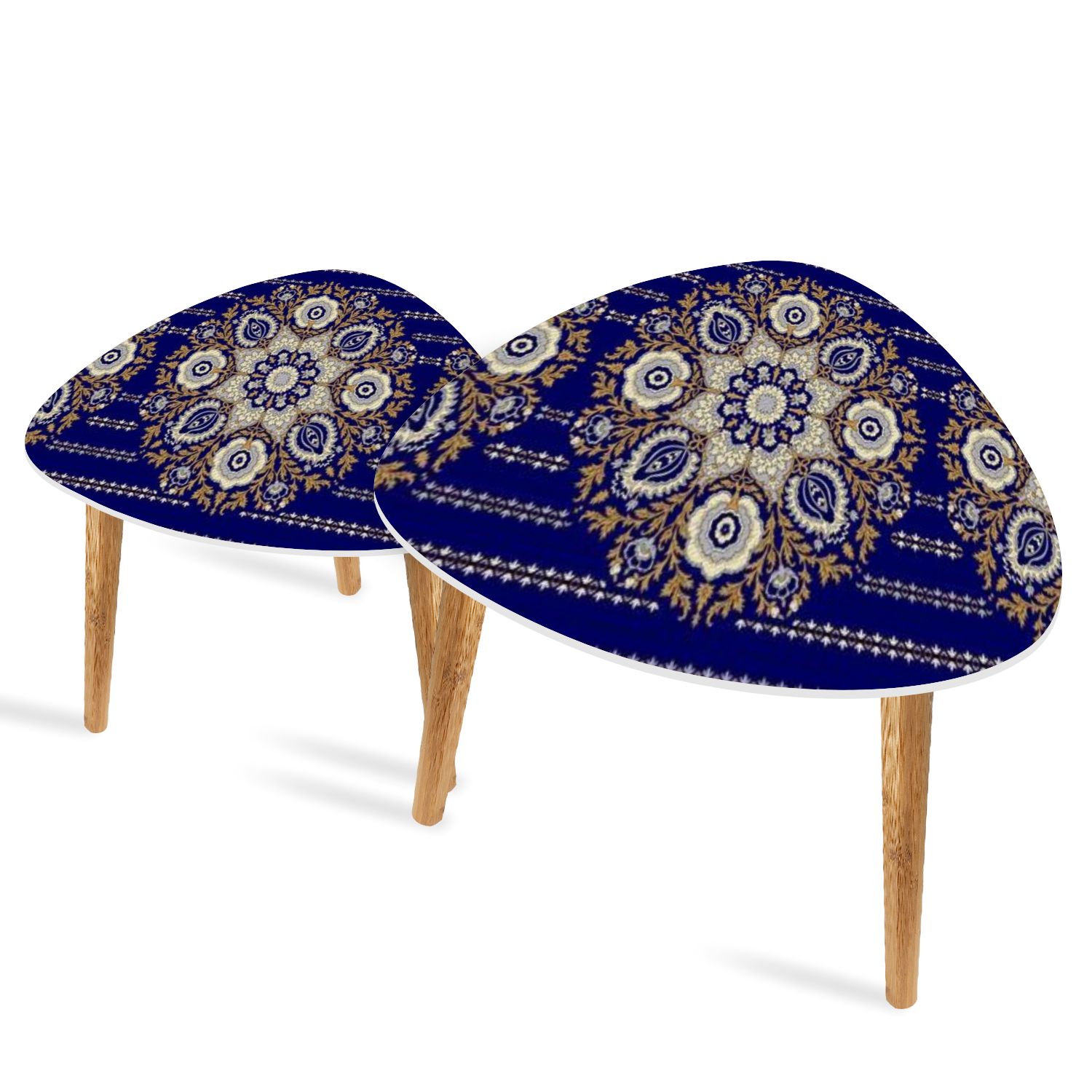Set of 2 Triangle End Table Seamless traditional indian border Set of 2 ...