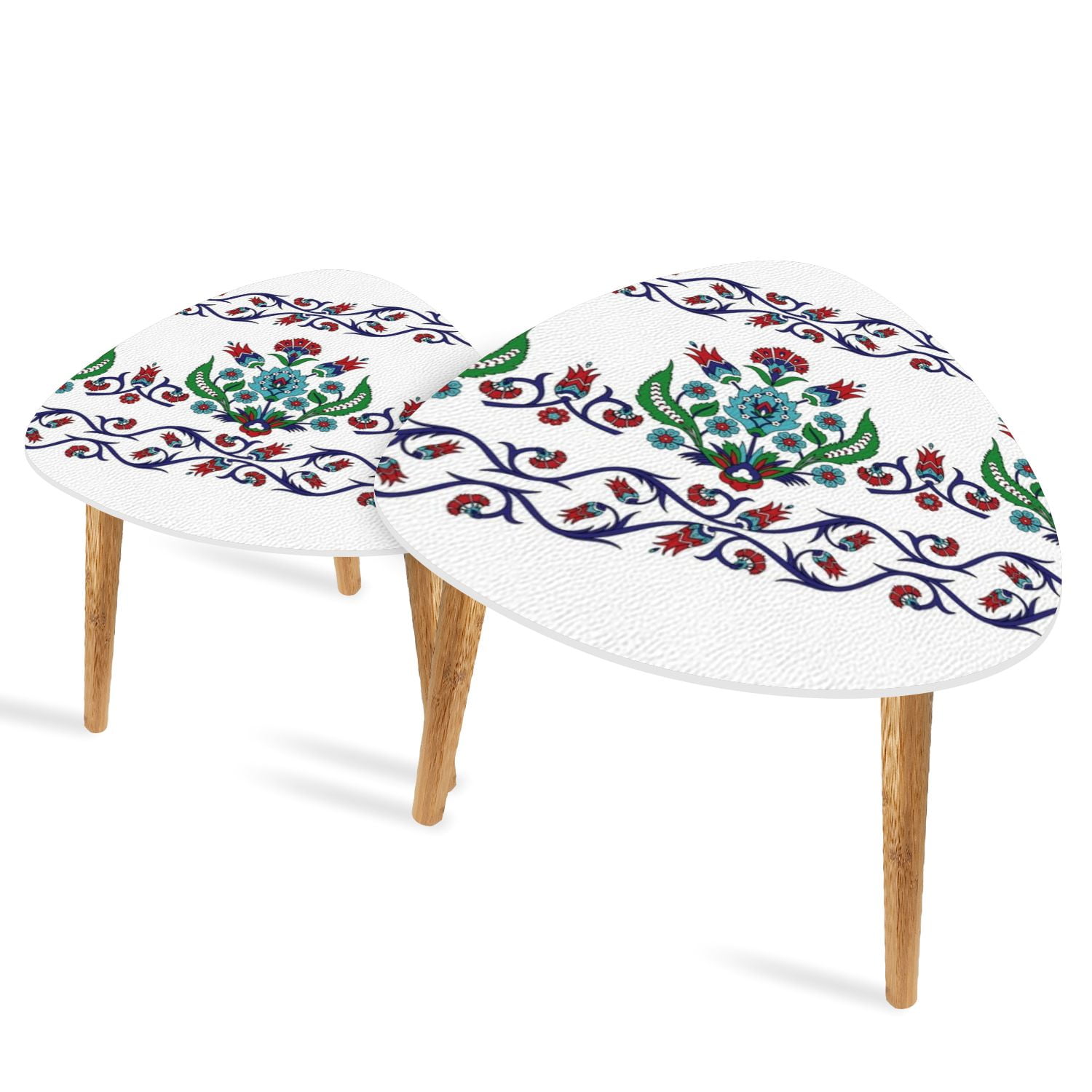 Set of 2 Triangle End Table Turkish pattern seamless border Ottoman iznik tile design Set of 2 ...