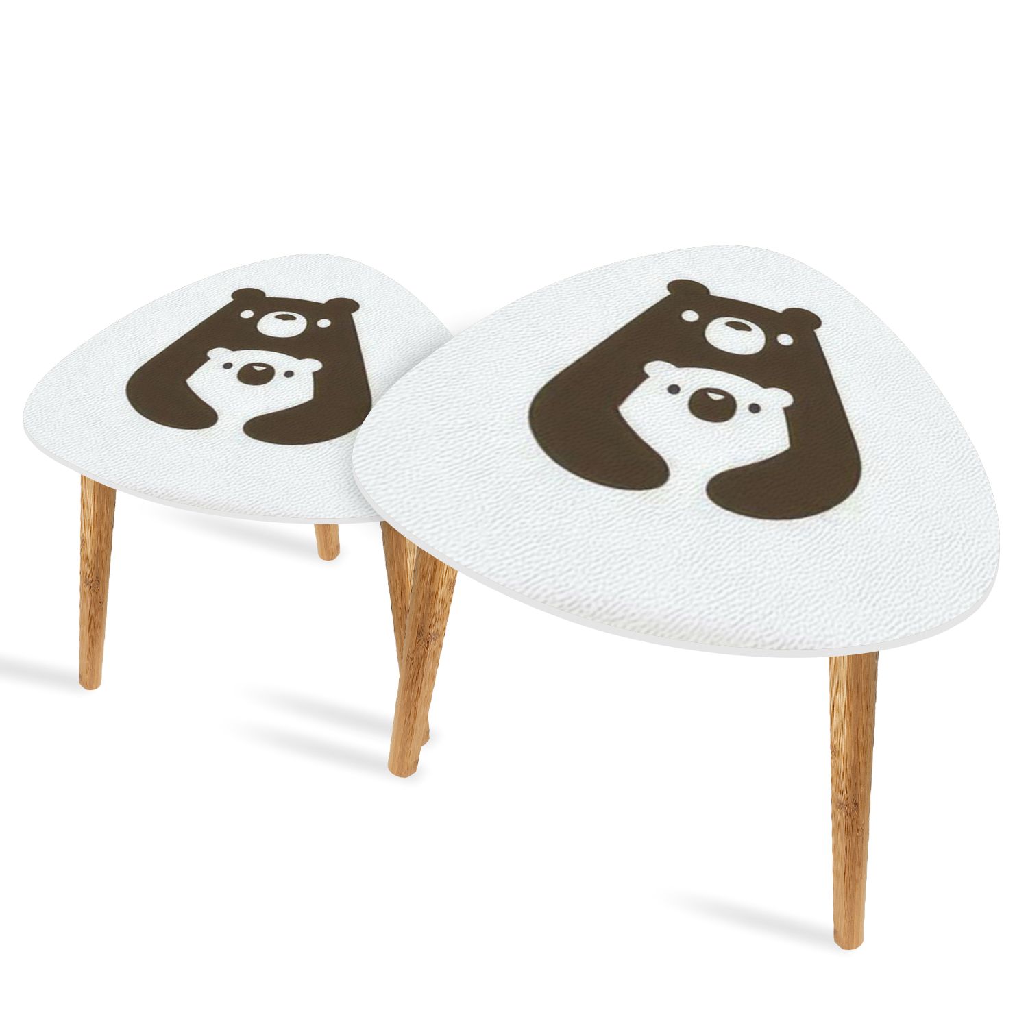 Set of 2 Triangle End Table bear son cub Set of 2 Side Tables End ...