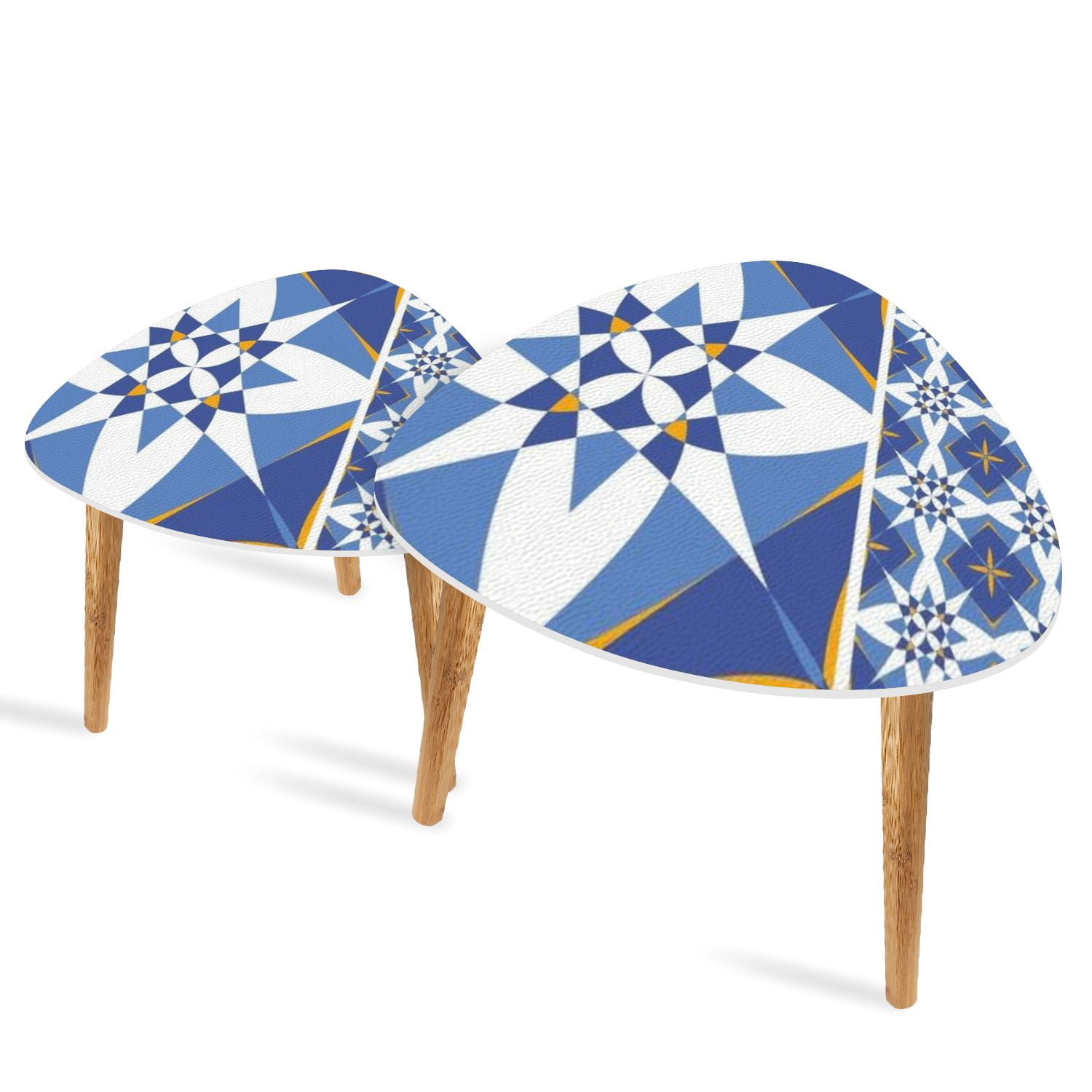 Set of 2 Triangle End Table set seamless patterned Ceramic tiles ...