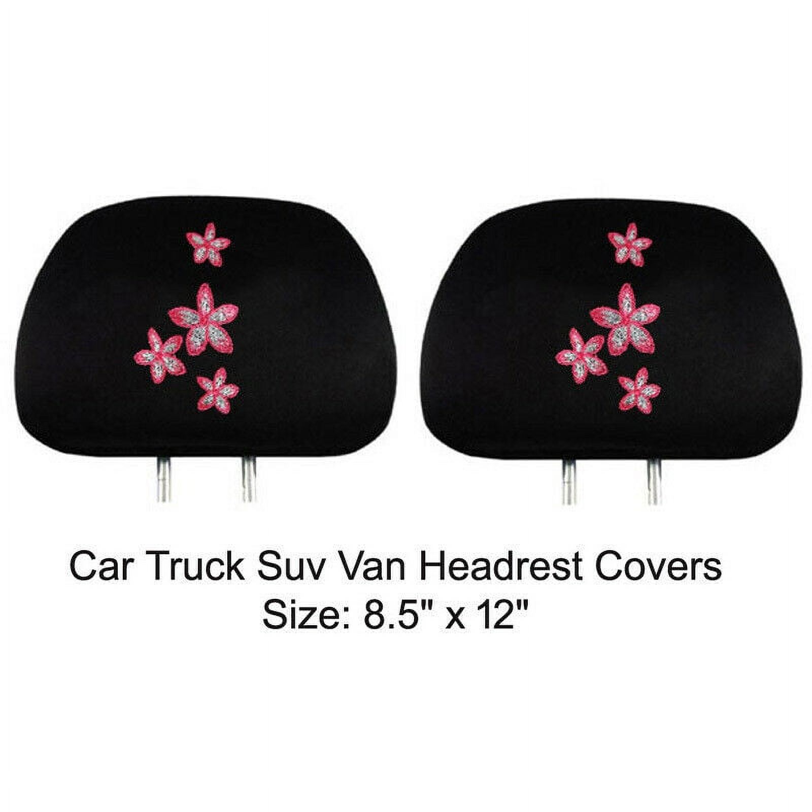 Set of 2(Two) Universal Fit Truck Car Seat Headrest Covers - Pink ...