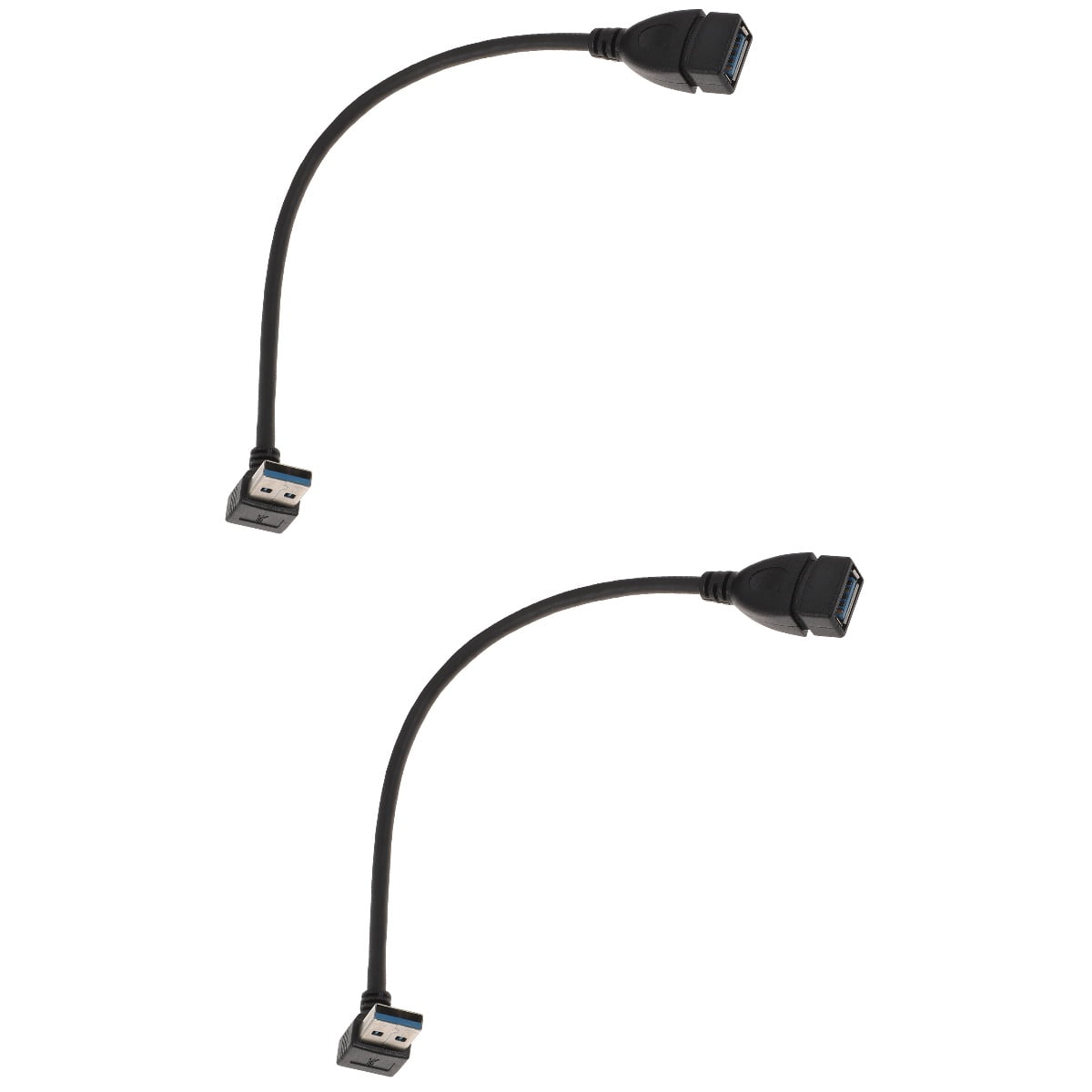 Set of 2 USB C to Adapter Right Angle Extension Cable - Walmart.com