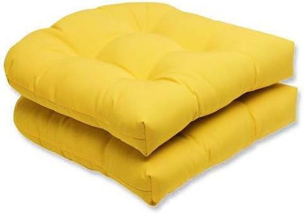 Set of 2 - Universal Tufted U-Shape Cushions for Wicker Chair Seat ...