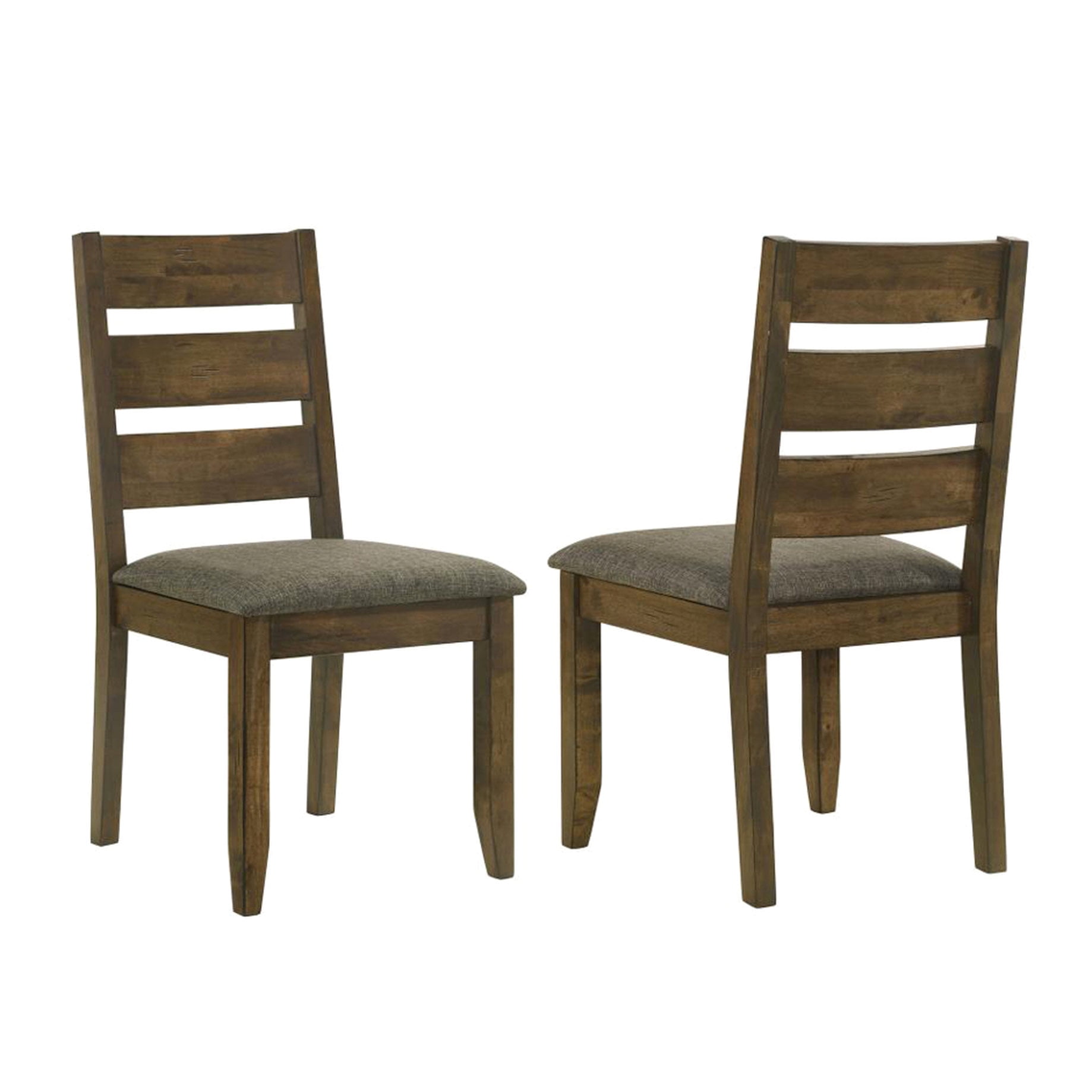 Set of 2 Upholstered Dining Chairs - Ladder - Back for Supportive ...