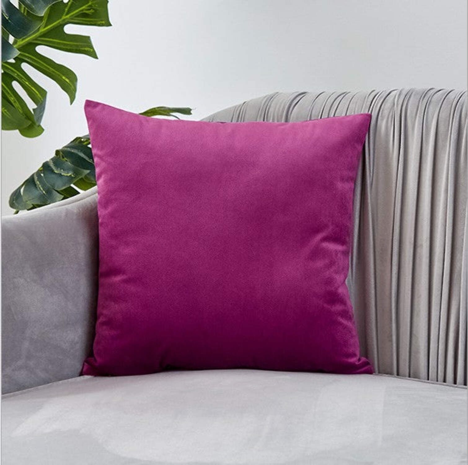 Set of 2 Velvet Solid Colors Throw Pillow Covers (With or Without ...