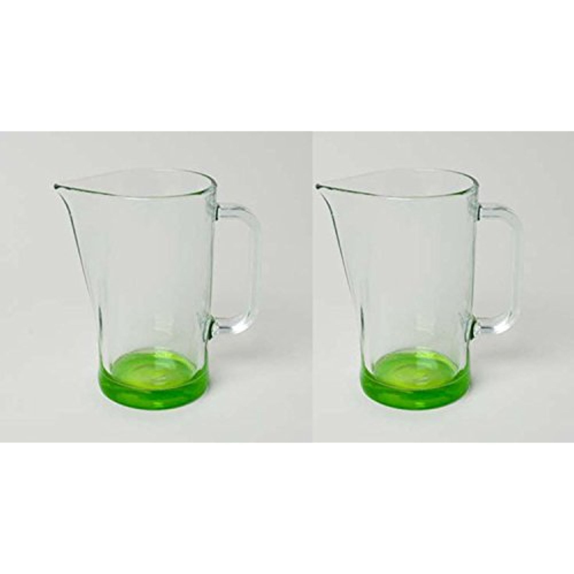 Set of 2 Venecia 37 oz Epure Glass Drink Pitcher With Translucent Green ...