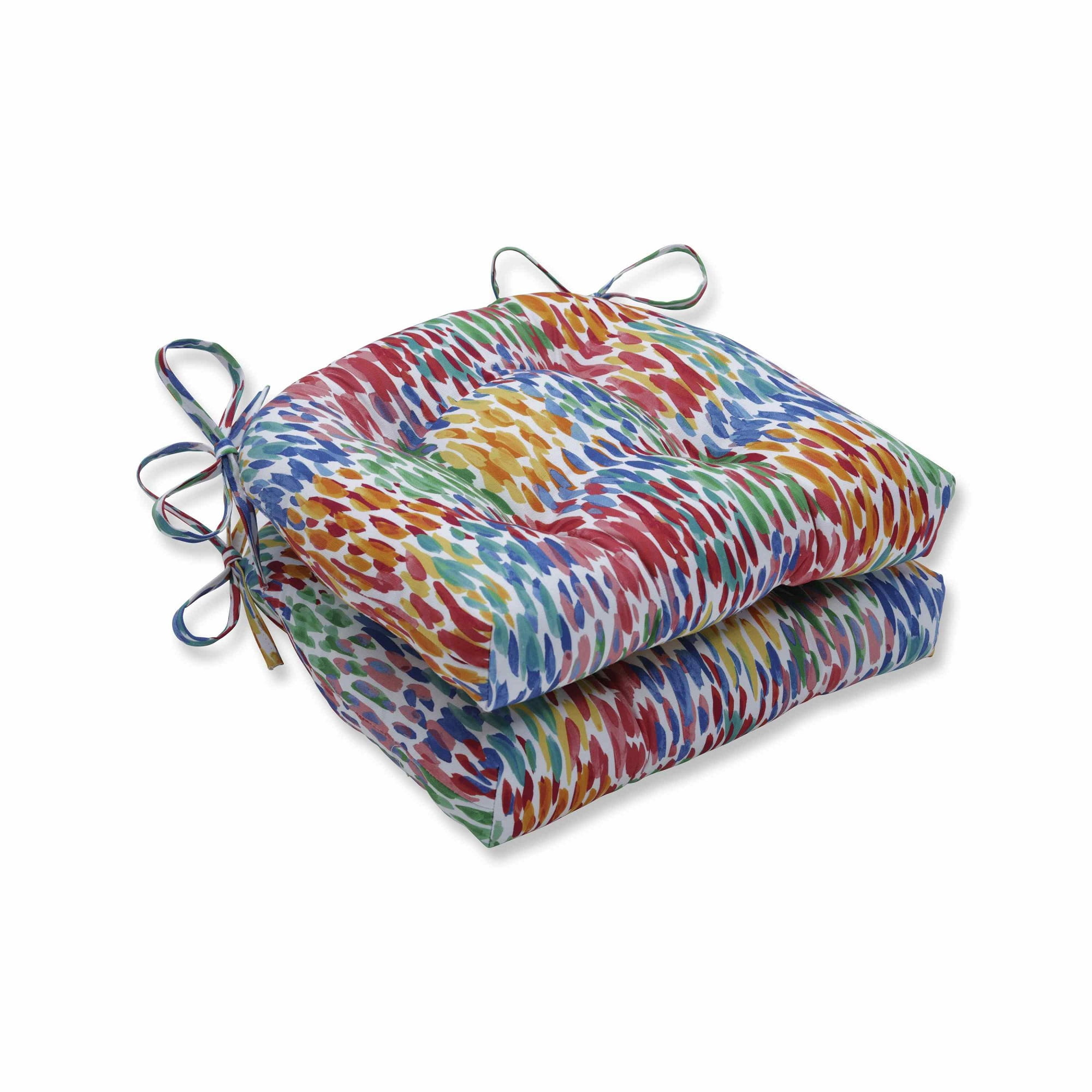 Set of 2 Vibrantly Colored Reversible Chair Pad 16" - Walmart.com