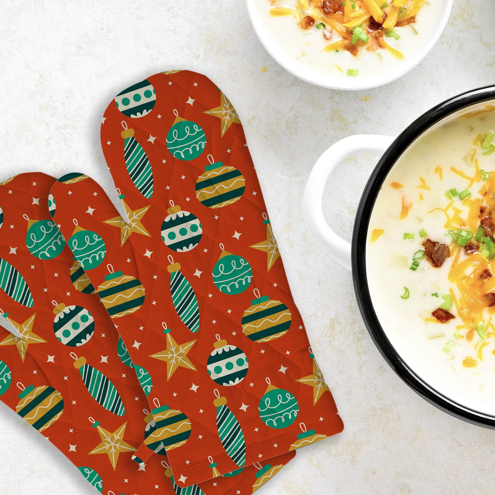 Set of 2 Vintage Christmas Ornaments Oven Mitts by Ashton - Walmart.com