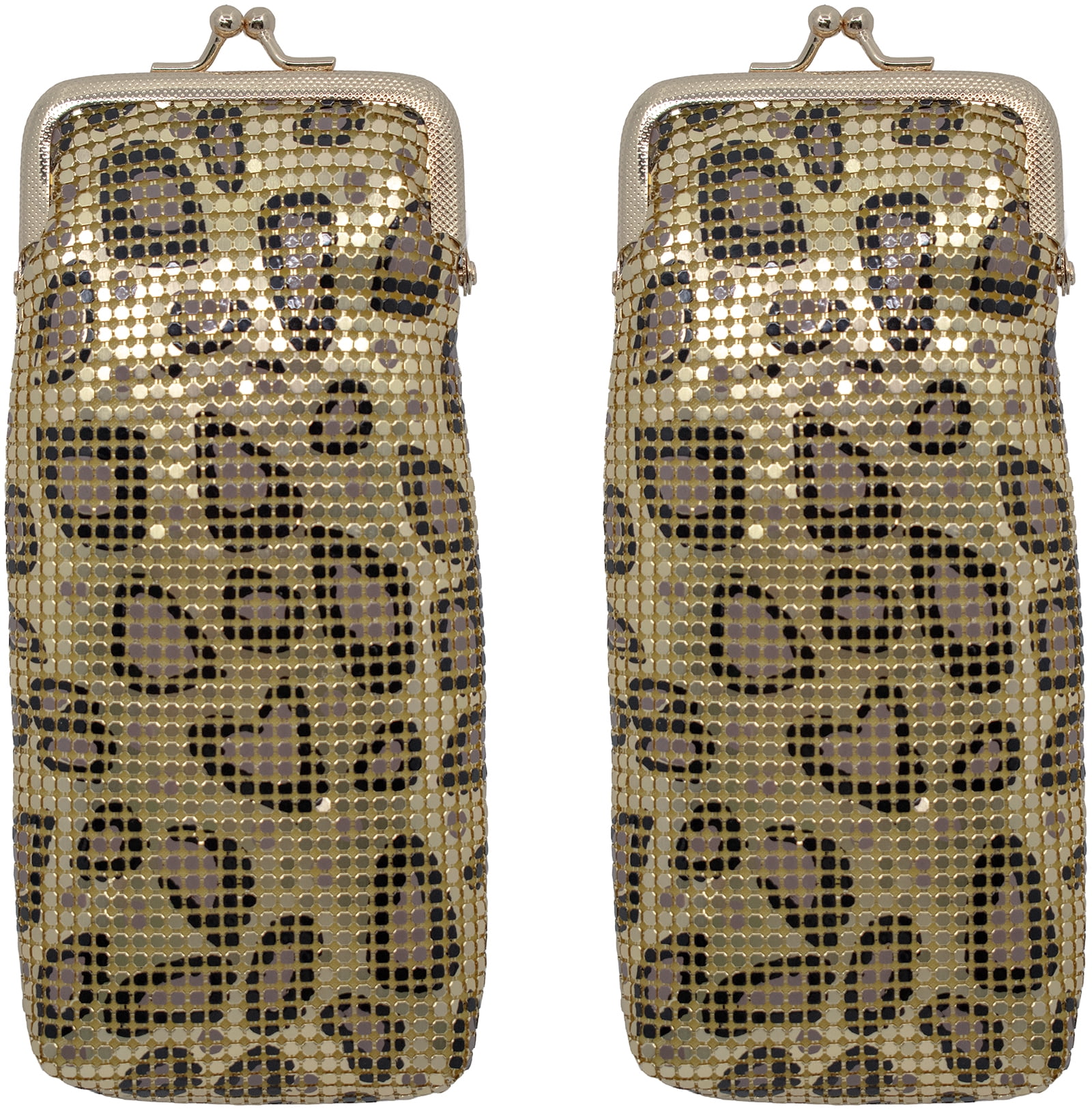 Set of 2 Vintage Soft Metallic Mesh Long Cigarette Case Purses (3mm ...