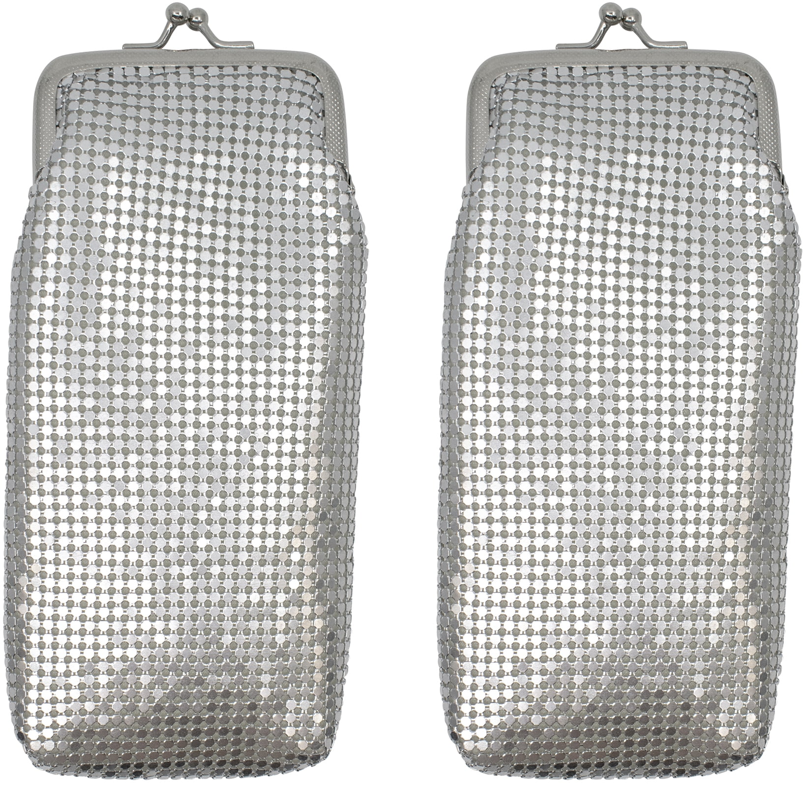 Set of 2 Vintage Soft Metallic Mesh Long Cigarette Case Purses With ...