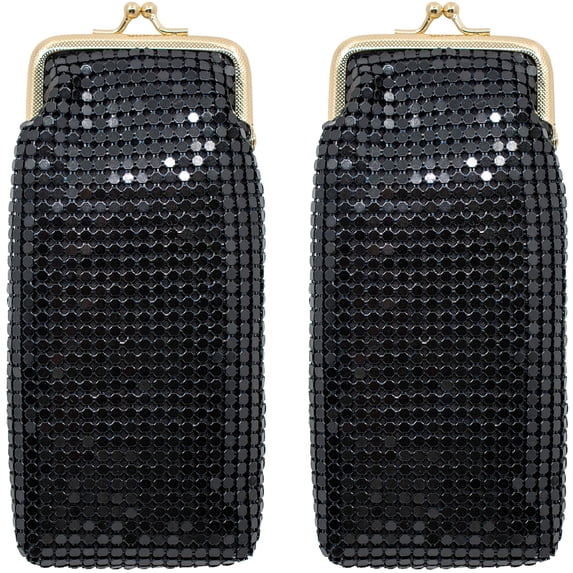 Set of 2 Vintage Soft Metallic Mesh Long Cigarette Case Purses With ...