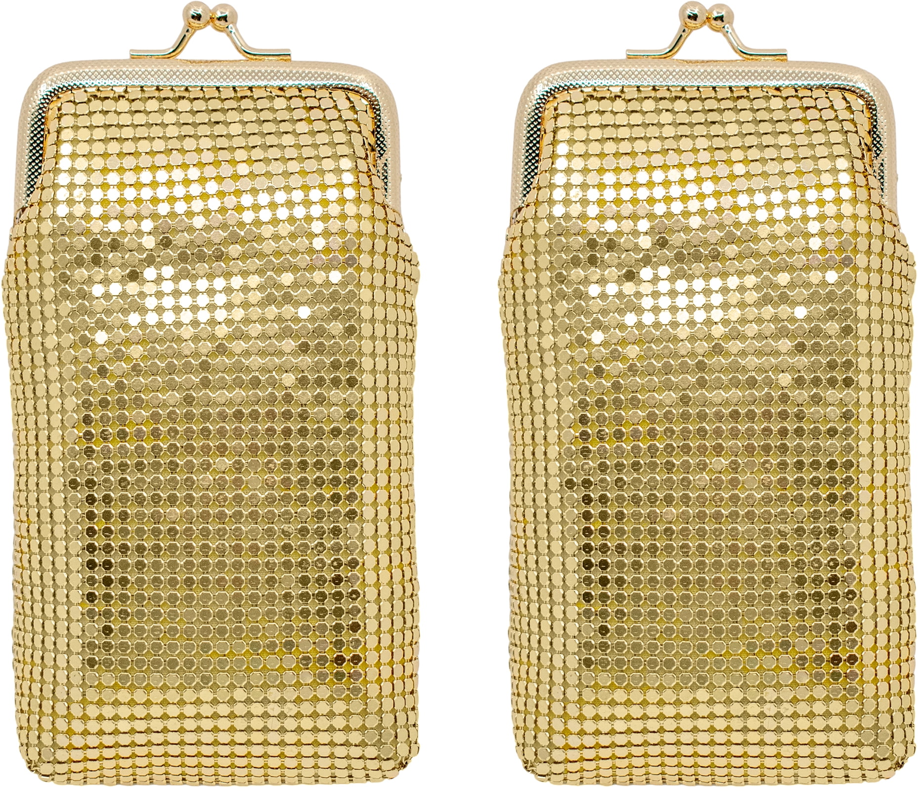 Set of 2 Vintage Soft Metallic Mesh Short Cigarette Case Purses (3mm ...