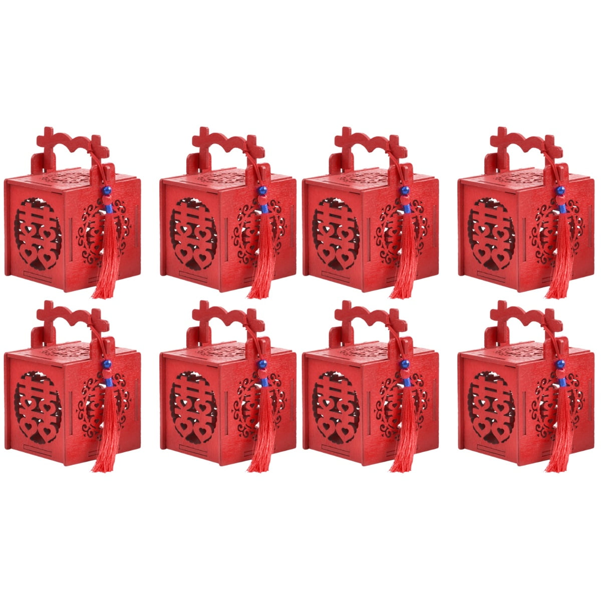 Set of 2 Wedding Candy Casex Wooden Decorative Red Favor Sweets Boxes ...