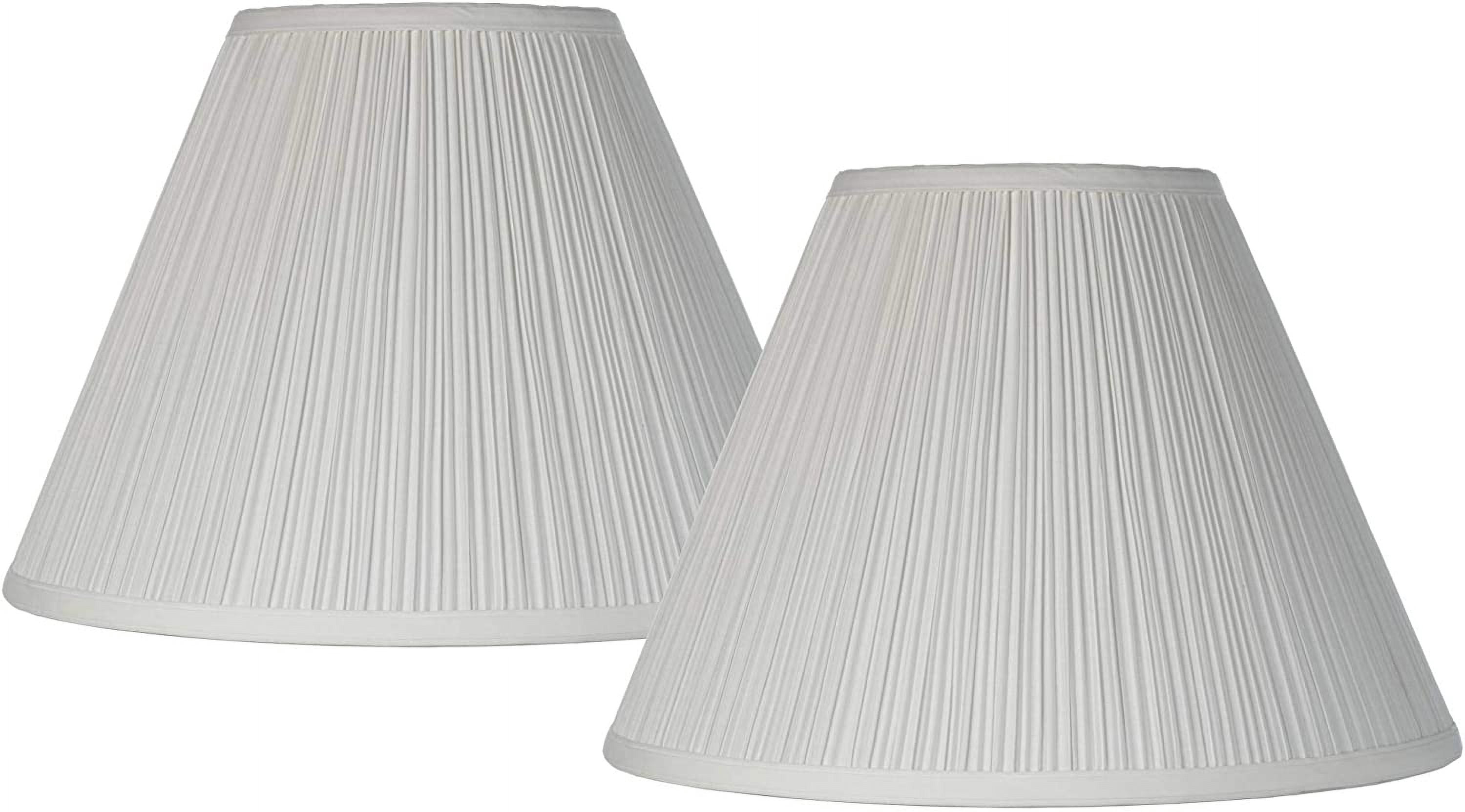 Set of 2 White Pleated Medium Lamp Shades 6.5" Top x 15" Bottom x 11 ...