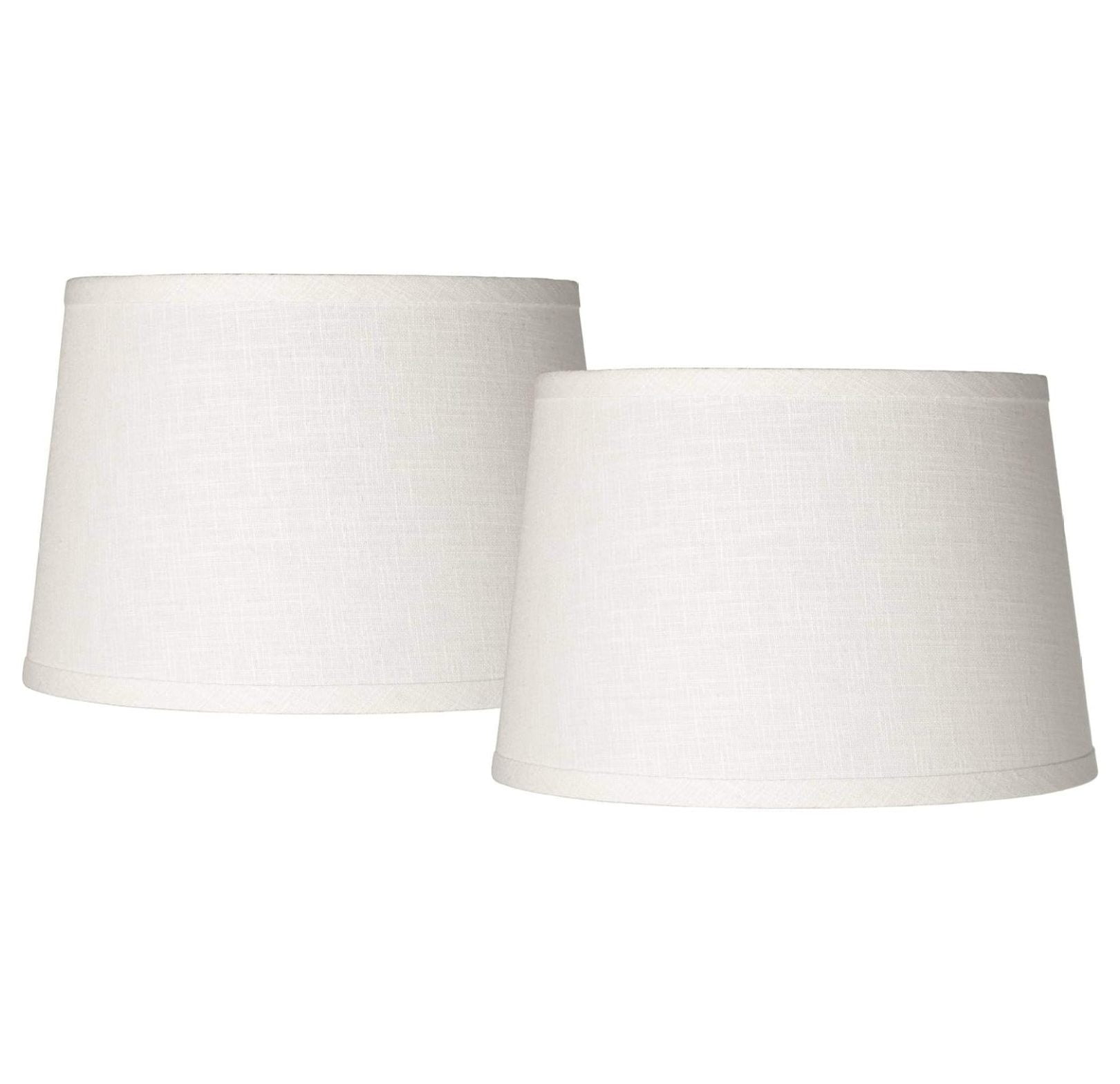 Set of 2 White Small Hardback Drum Lamp Shades 10" Top x 12" Bottom x 8 ...