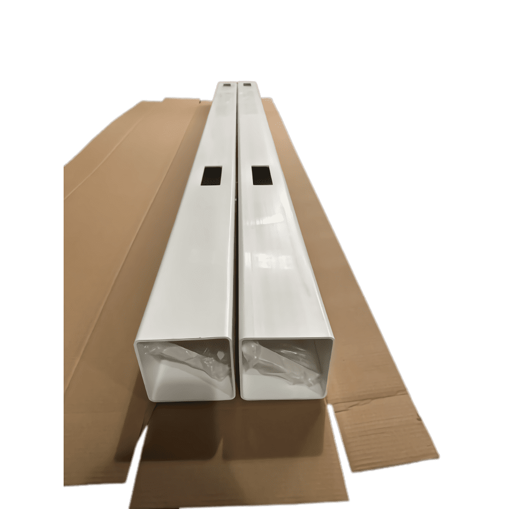 Set of 2 White polyvinyl chloride Routed Fence Line Posts with Caps ...