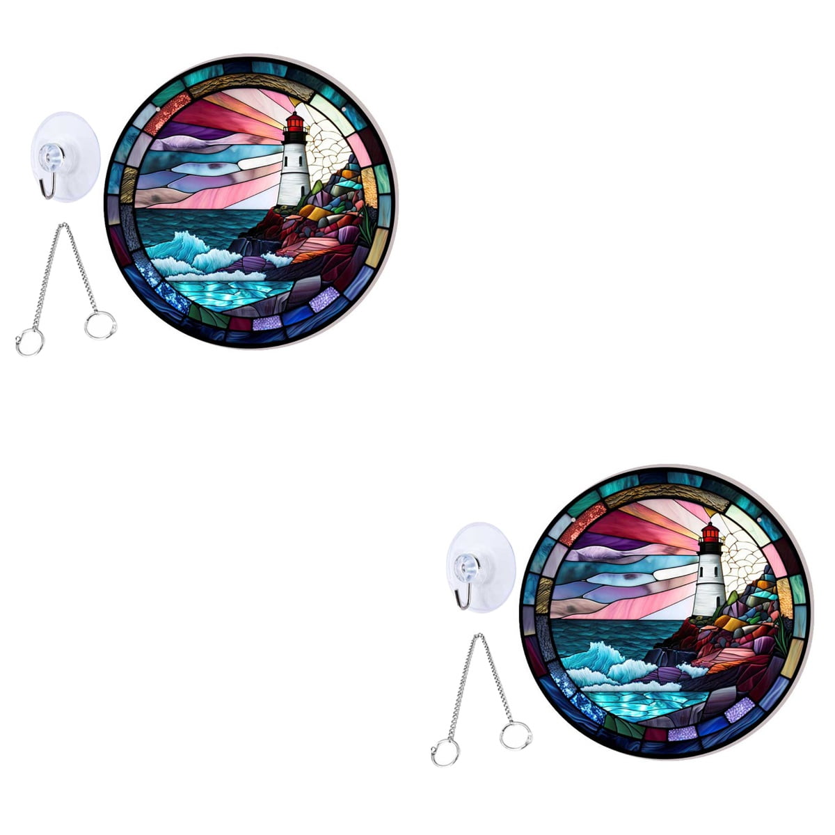 Set of 2 Window Lighthouse Decorations Porch Hanging Sign Houses ...