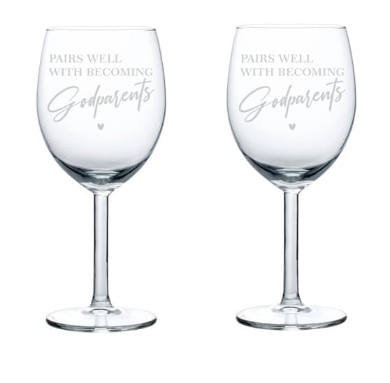 Set of 2 Wine Glass Goblet Gift Pairs Well With Becoming Godparents ...