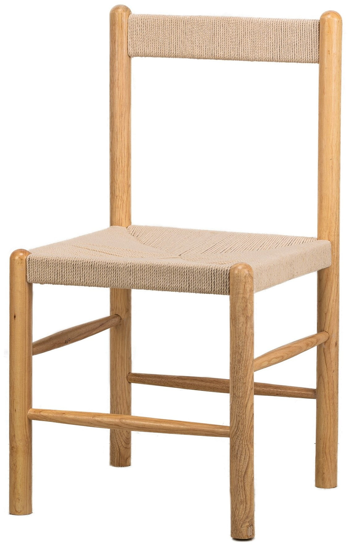 Set of 2 Wood and Natural Rope Dining Chairs - Walmart.com