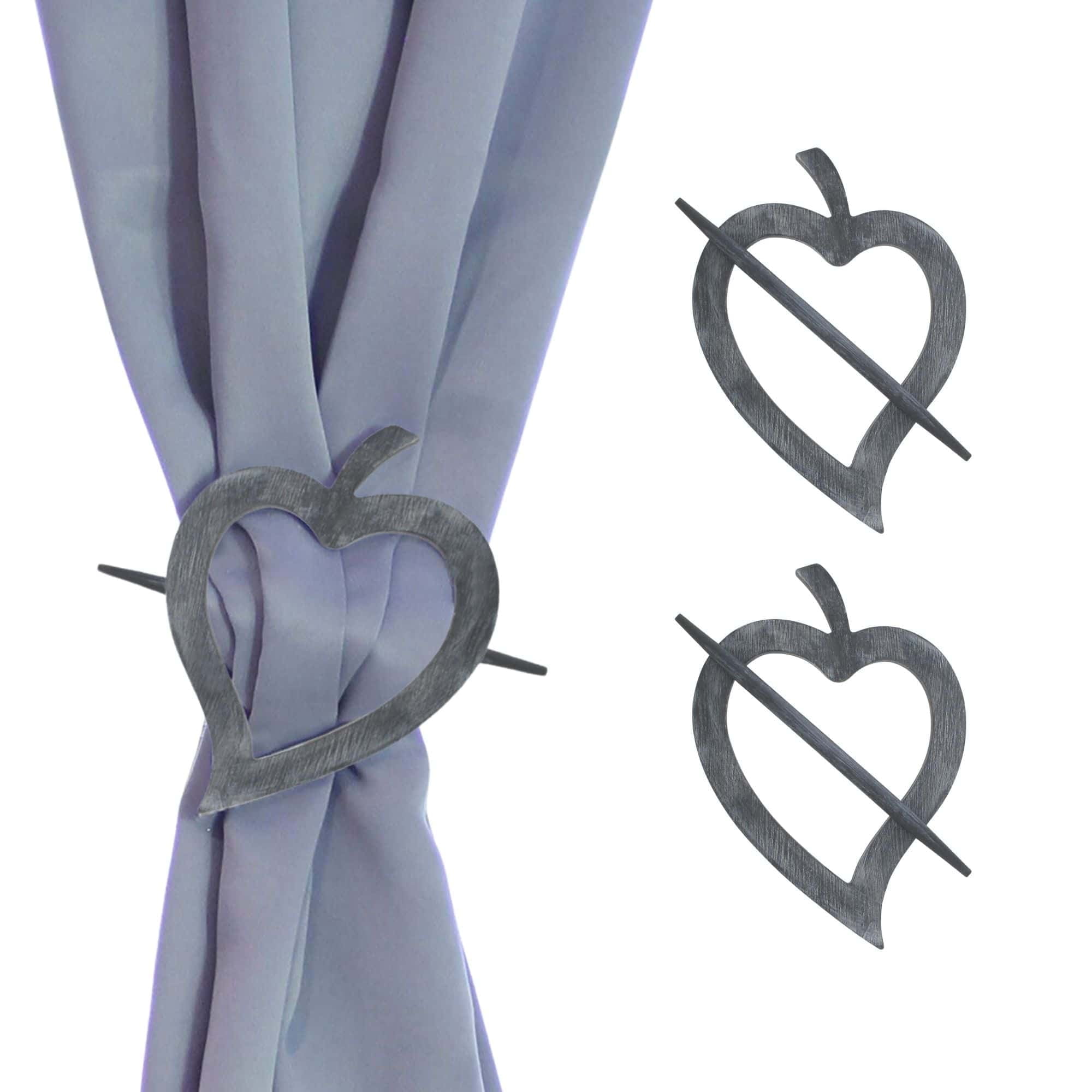 Set of 2 Wooden Heart Curtain Tiebacks – Decorative and Functional ...
