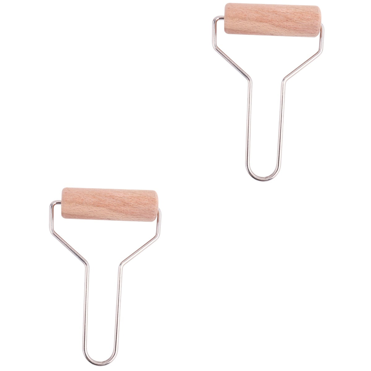 Set of 2 Wooden Mud Roller Hygienic Clay Pizza Rolling Pin Work ...
